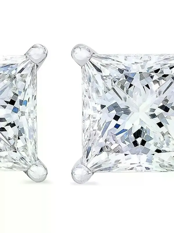 TILLA 14k White Gold Diamond Stud Earrings - Silver