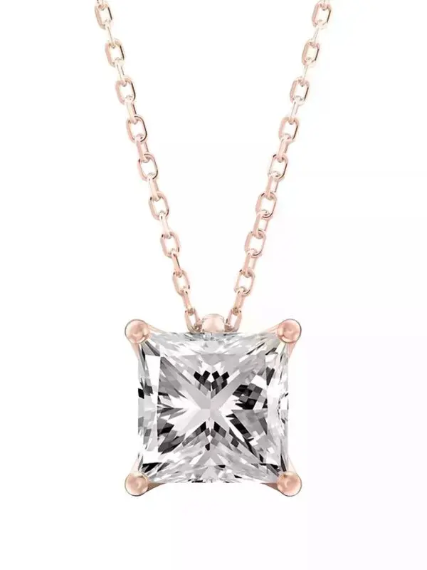 TILLA 14k Rose Gold Diamond Solitaire Necklace - Pink
