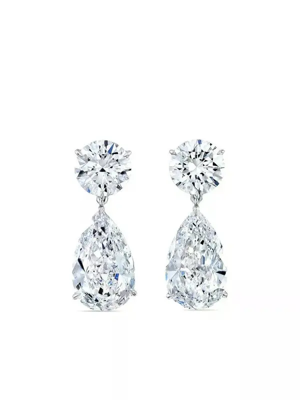 TILLA 14k White Gold Diamond Drop Earrings - Silver