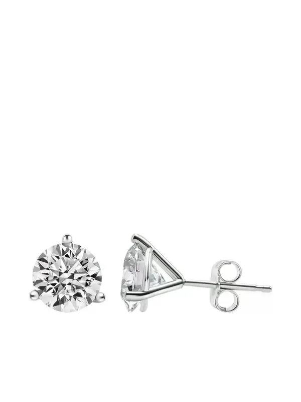 TILLA 14k White Gold Lab-grown Diamond Stud Earrings - Silver