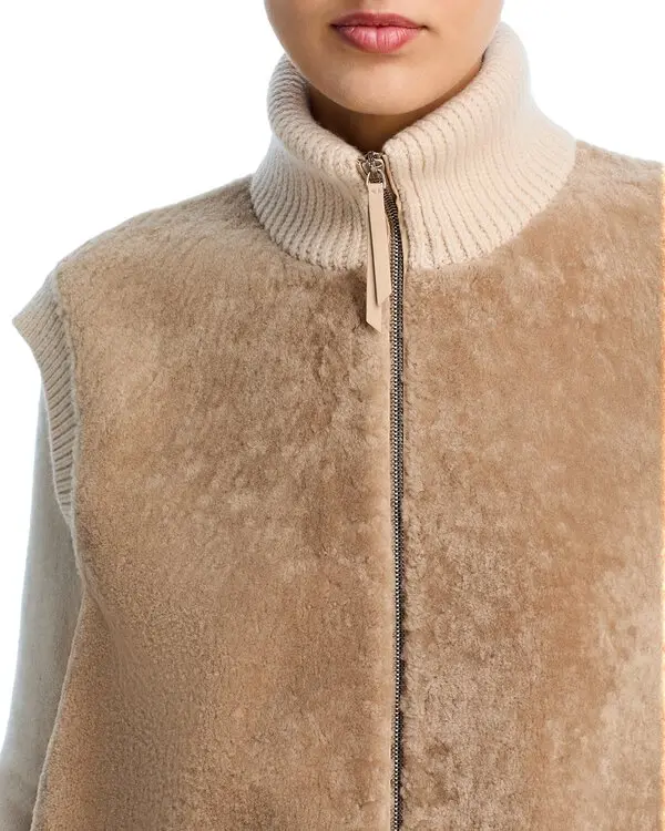Lafayette 148 New York Sleeveless Shearling Vest