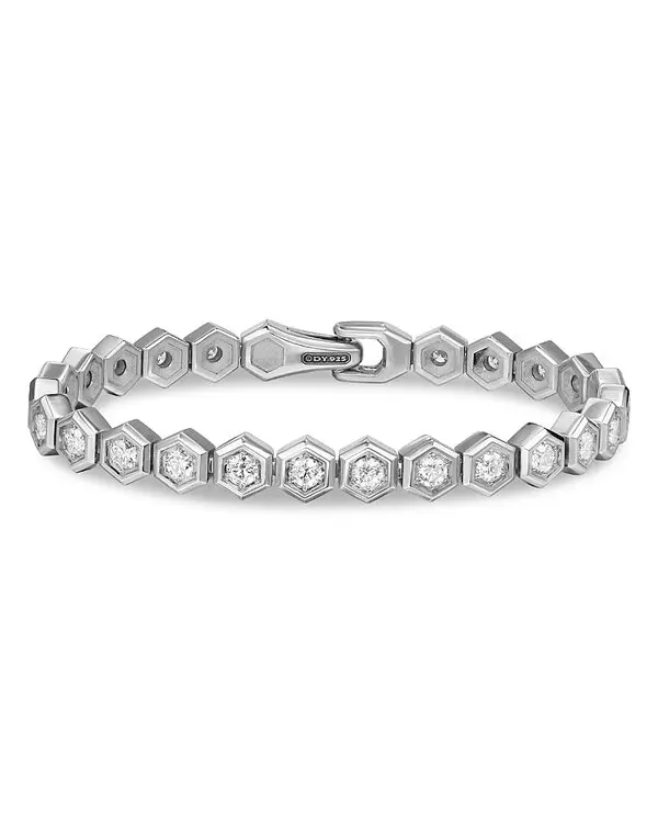David Yurman Hex Pave Tennis Bracelet - Silver
