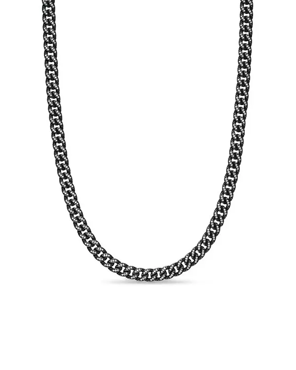 David Yurman Curb Chain Diamond Necklace - Black