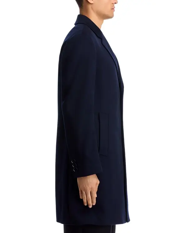 BOSS Jared Wool & Cashmere Regular Fit Topcoat - Dark Blue