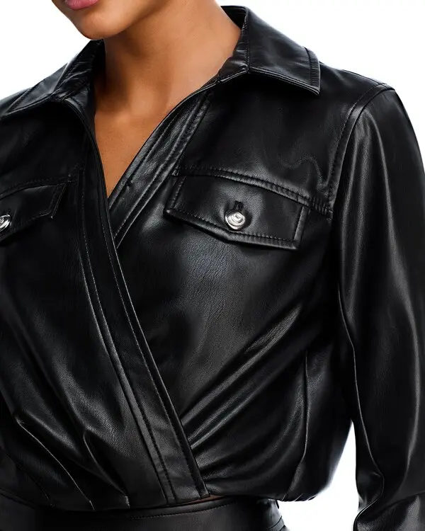 Cinq À Sept Veronique Faux Leather Top