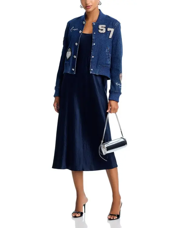 Cinq À Sept Varsity Denim Dominique Jacket