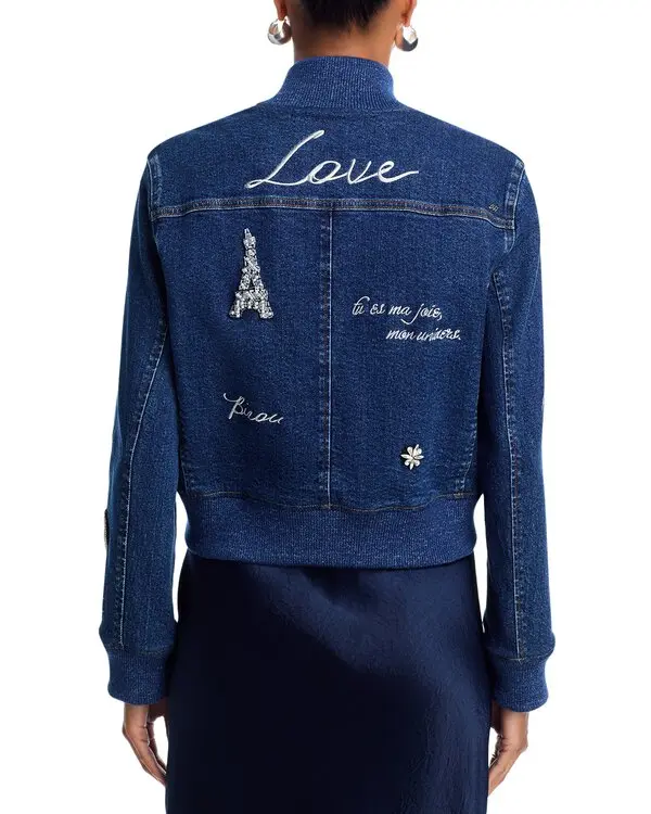 Cinq À Sept Varsity Denim Dominique Jacket