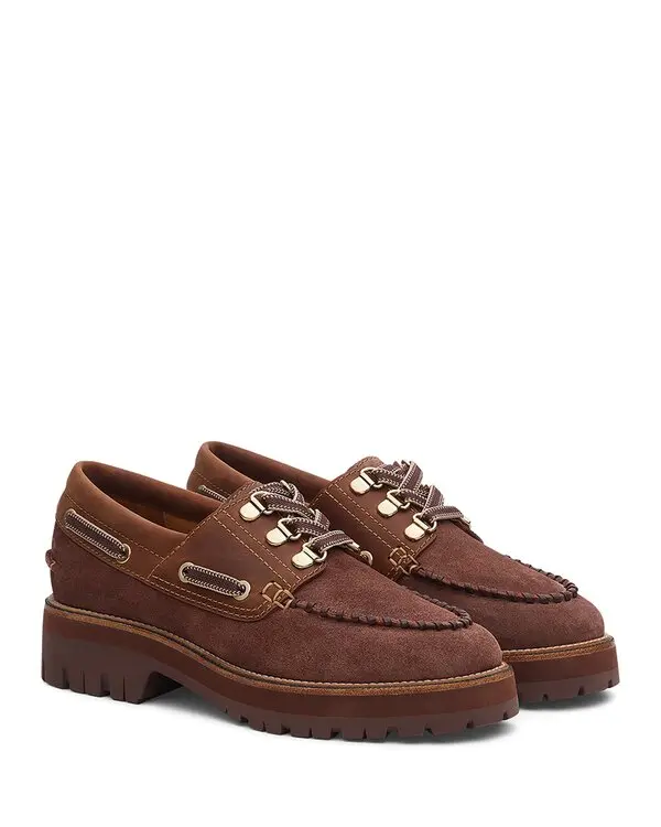 Rag & Bone Cameron Boat Shoes - Mocha Suede