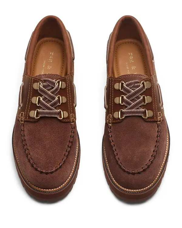 Rag & Bone Cameron Boat Shoes - Mocha Suede