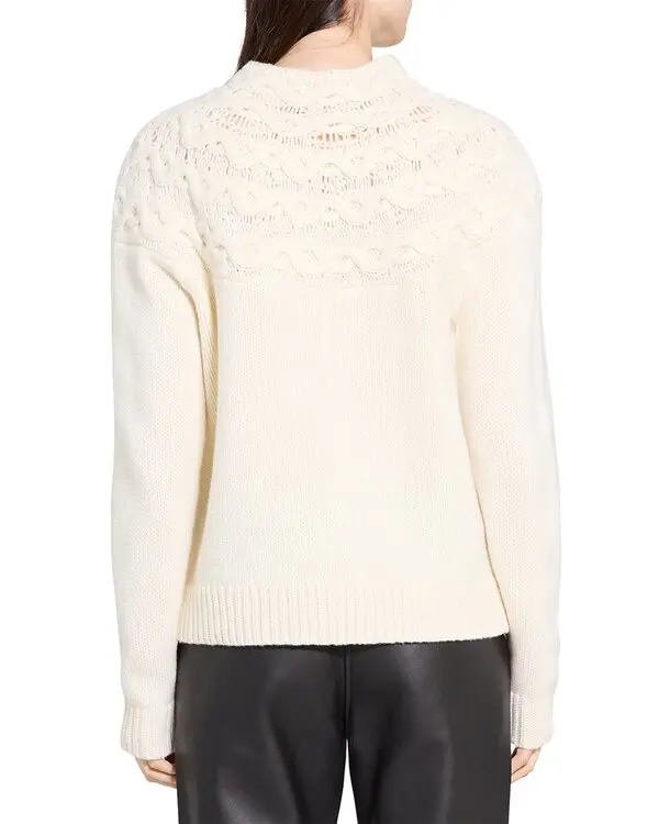 Theory Cable Yoke Wool Cashmere Sweater
