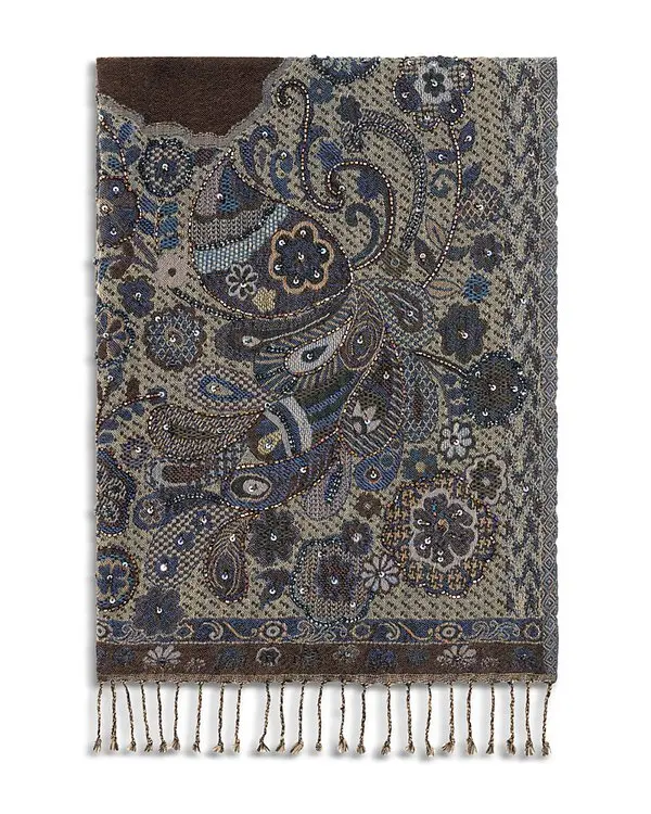 Gerard Darel Rianna Beaded Wool Scarf - Indigo