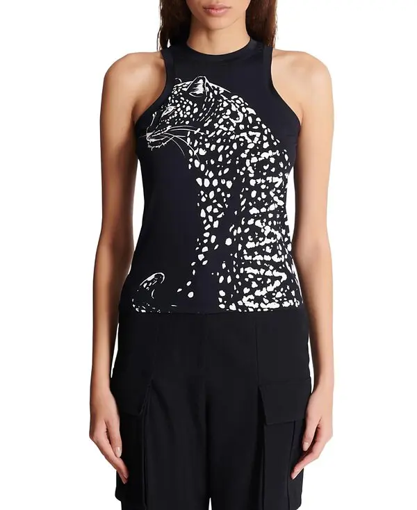 Balmain Leopard Print Tank Top