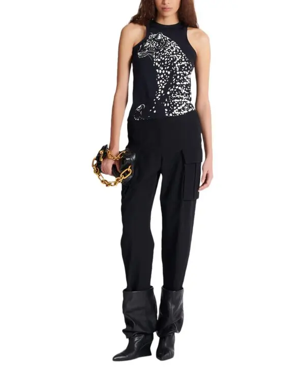 Balmain Leopard Print Tank Top