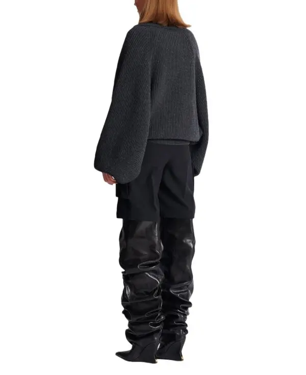 Balmain Oversized Wrap Knit Jumper - Grey