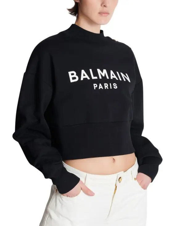 Balmain Printed Paris Sweatshirt - Black