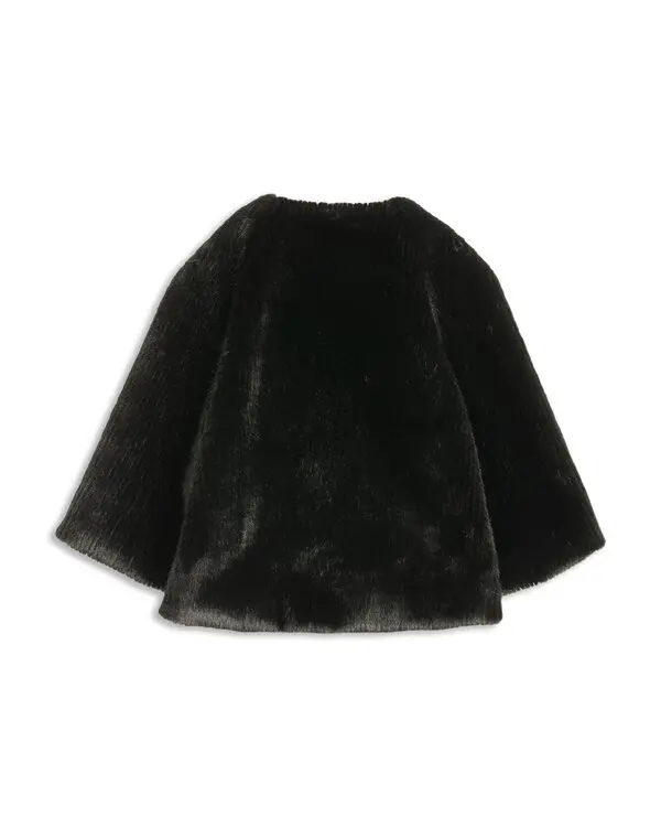 Echo Collarless Faux Fur Jacket - Black