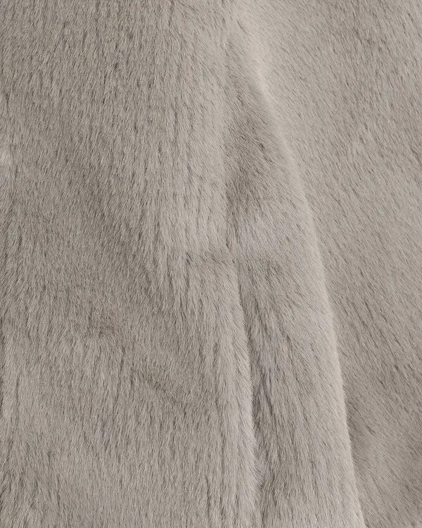 Echo Collarless Faux Fur Jacket