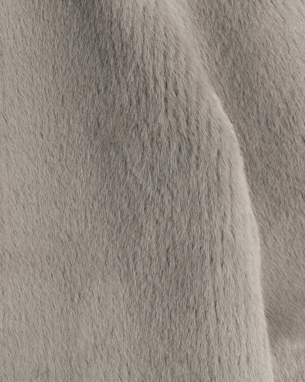 Echo Collarless Faux Fur Jacket