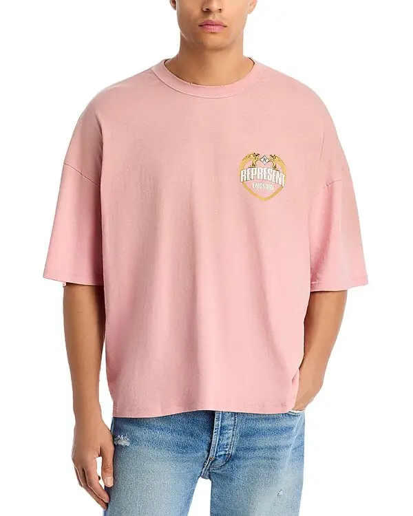 REPRESENT Boxy Angel Border Logo Graphic Tee - Quartz