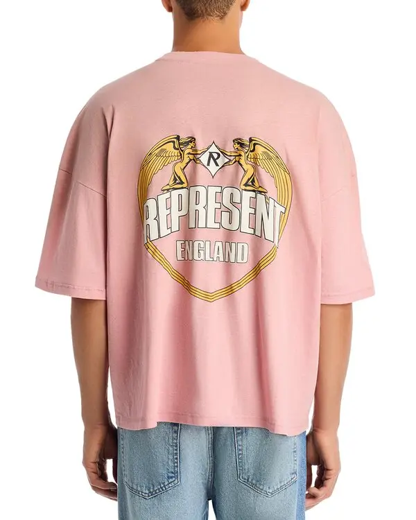 REPRESENT Boxy Angel Border Logo Graphic Tee - Quartz
