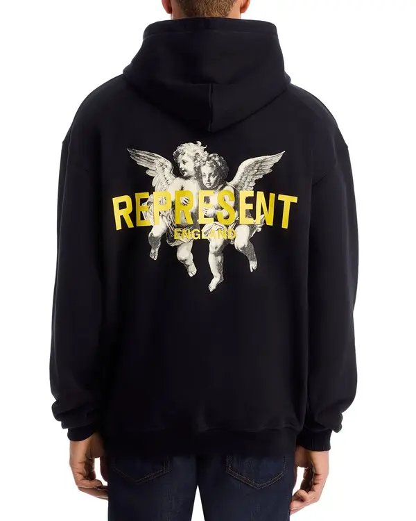 REPRESENT Oversized Legacy Cherubs Hoodie - Jet Black