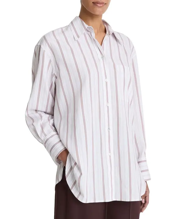 Vince Oversized Striped Shirt - Off White/