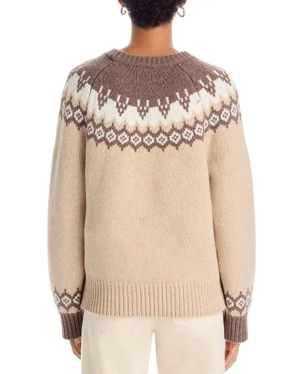 Rag & Bone Beth Wool Fair Isle Sweater - Beige Multi