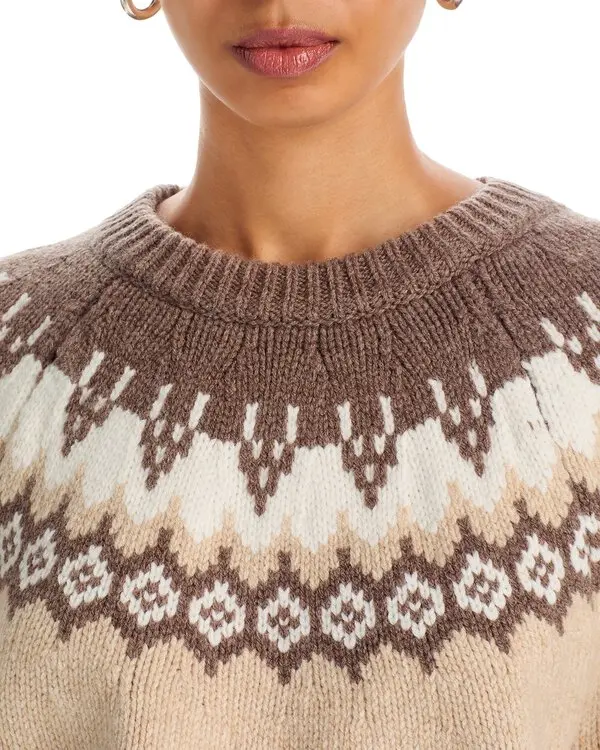 Rag & Bone Beth Wool Fair Isle Sweater - Beige Multi