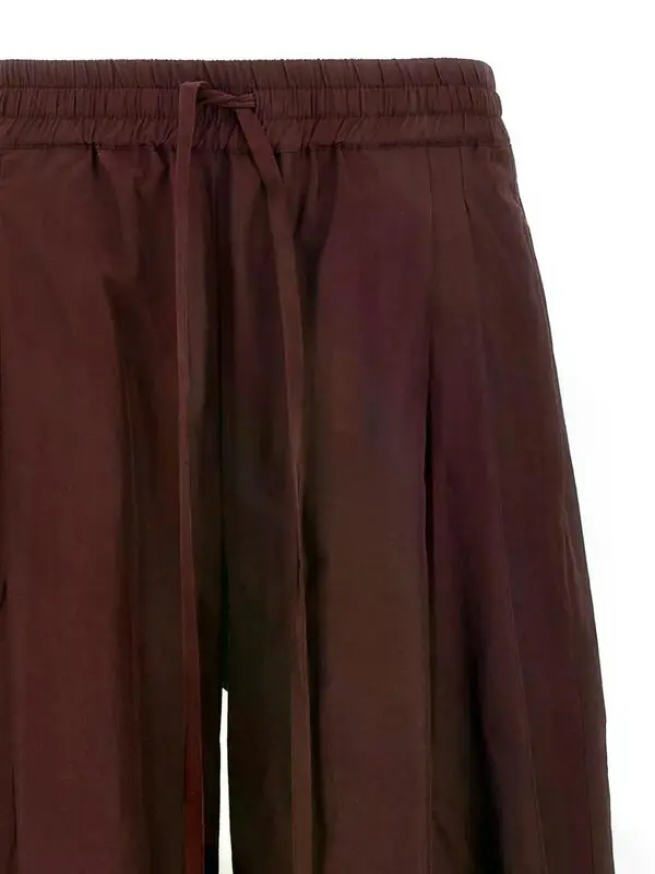 Andamane Pleated Tape Trousers - Red