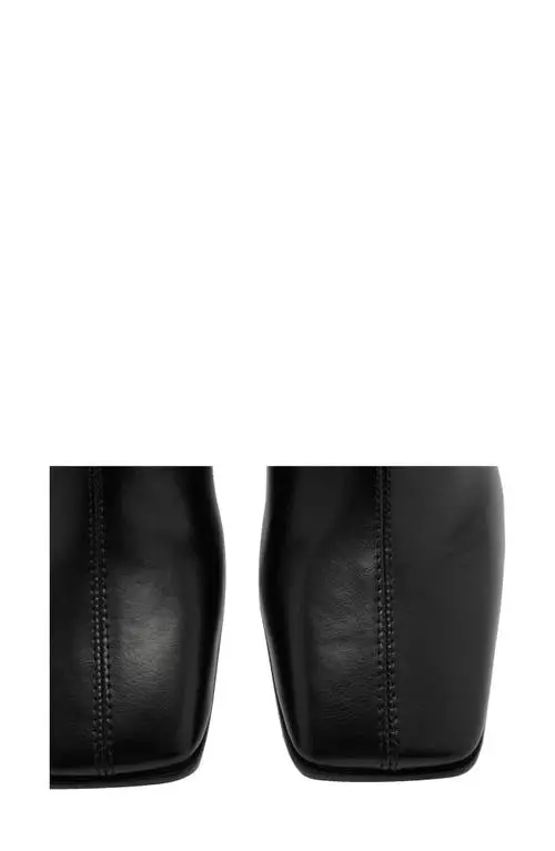 Mango Block Heel Bootie - Black