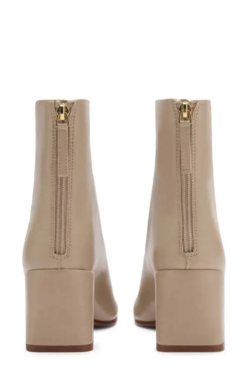 Mango Block Heel Bootie - Ecru
