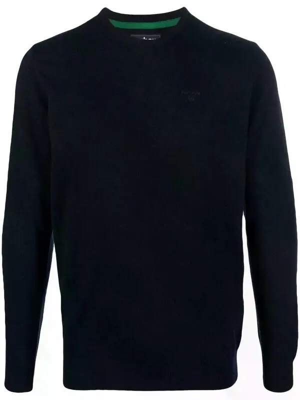 Barbour Logo-embroidered Wool Sweater - Blue