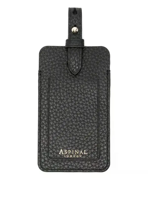 ASPINAL OF LONDON Pebble-texture Luggage Tag - Black
