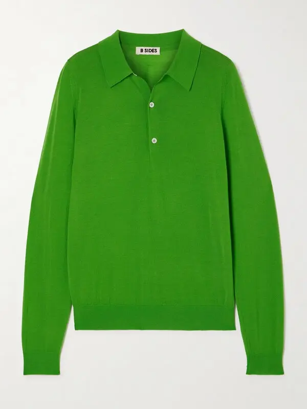 B Sides Merino Wool Polo Sweater