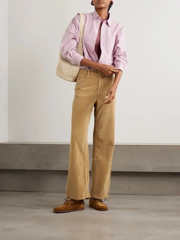 B Sides Elissa Cotton-corduroy Wide-leg Pants - Brown