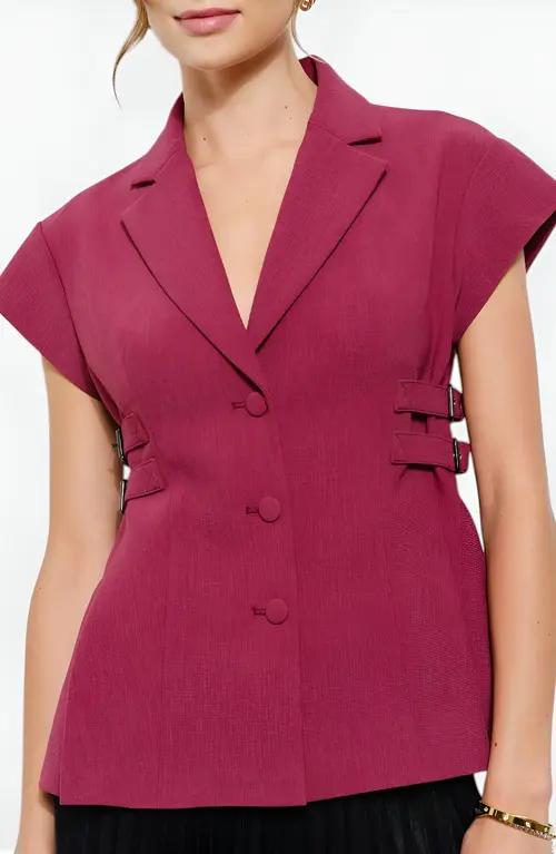MODENAIRE Blazer Top With Buckle Detail