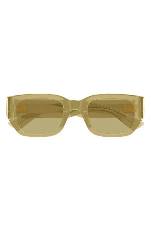 Bottega Veneta 51mm Rectangular Sunglasses - Yellow