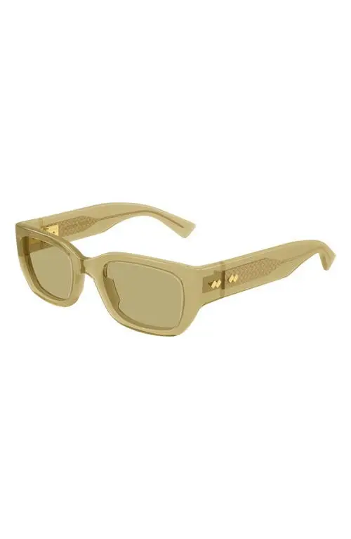 Bottega Veneta 51mm Rectangular Sunglasses - Yellow