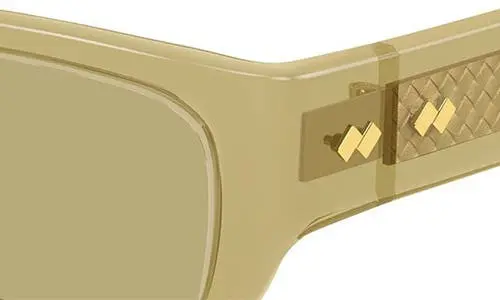 Bottega Veneta 51mm Rectangular Sunglasses - Yellow