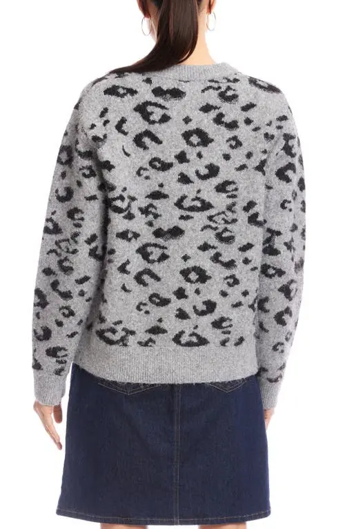 Karen Kane Metallic Leopard Crewneck Pullover