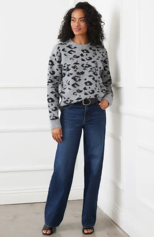 Karen Kane Metallic Leopard Crewneck Pullover