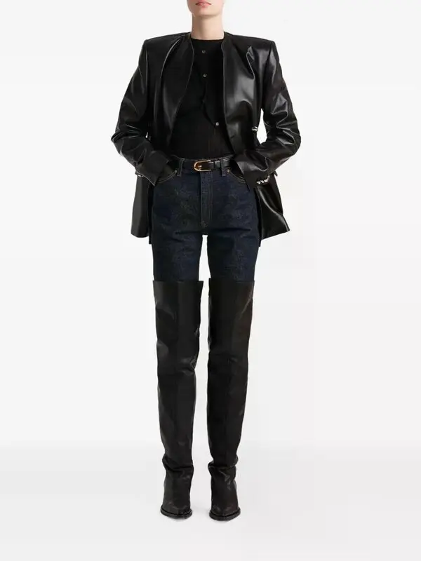 Khaite Long Sleeve Polo Top - Black