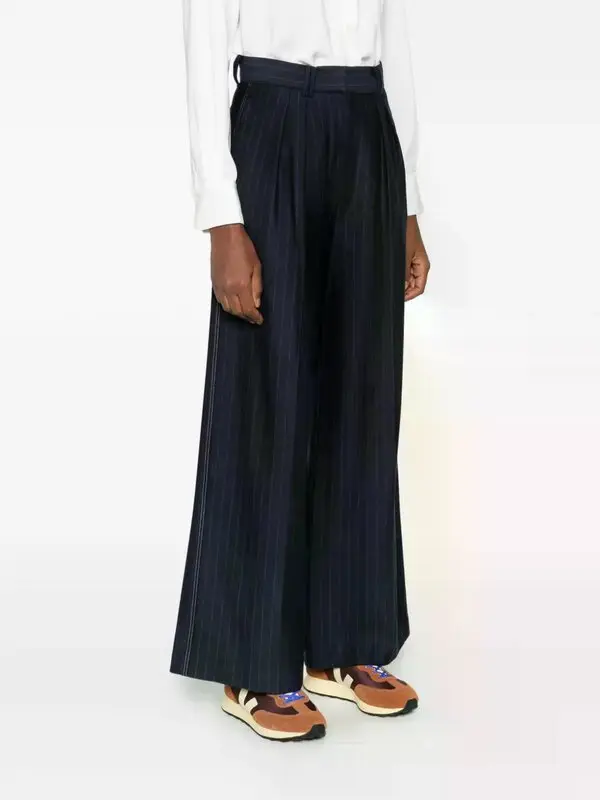 Max Mara Pinstripe Pleated Trousers