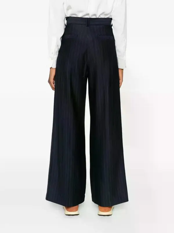 Max Mara Pinstripe Pleated Trousers