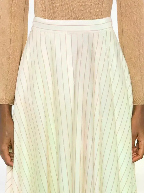 Max Mara Striped Flared Midi Skirt
