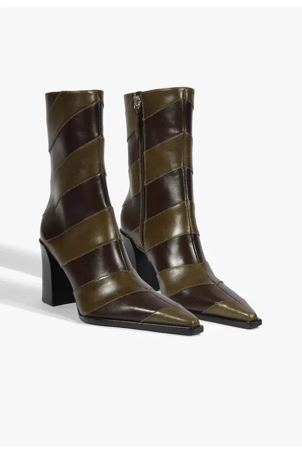 Schutz Raffaela Chevron Leather Boots