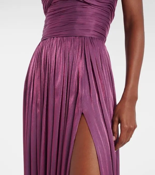 Costarellos Ruched Off-shoulder Gown