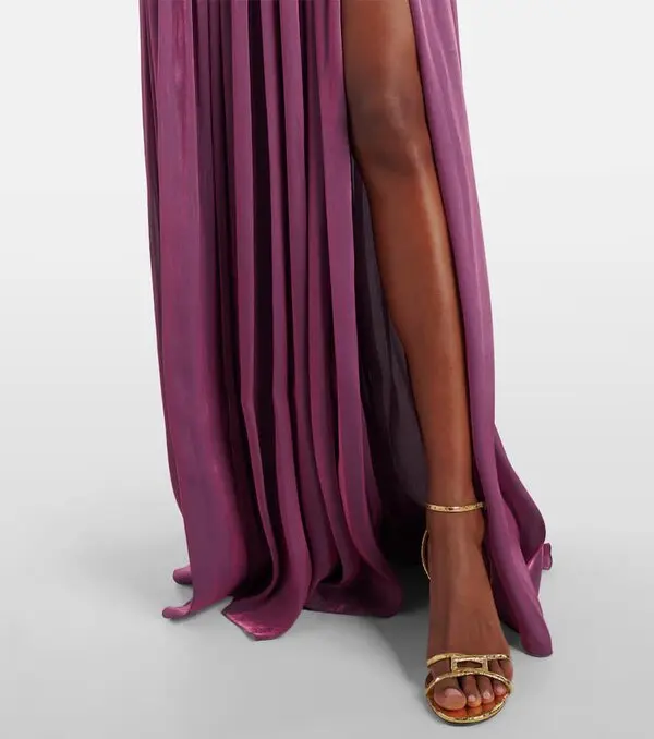 Costarellos Ruched Off-shoulder Gown