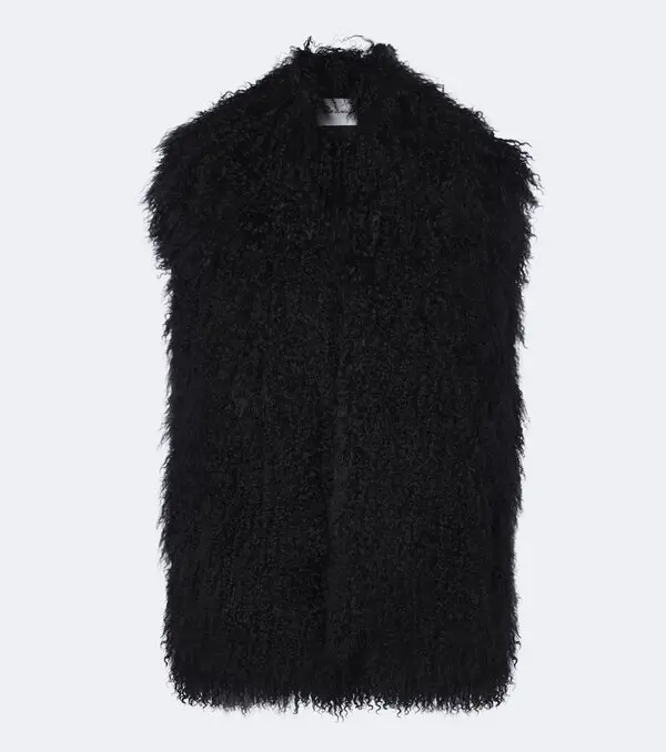 YVES SALOMON Shearling Vest - Black