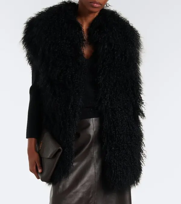 YVES SALOMON Shearling Vest - Black
